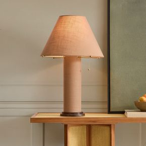 Pierce & Ward Linen Table Lamp (25") | West Elm