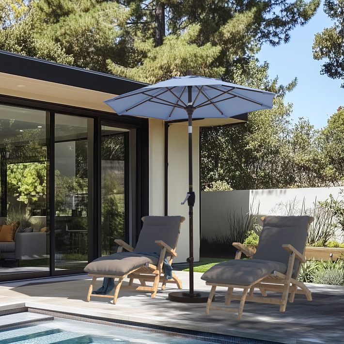 6' Round Outdoor Patio Umbrella - Rustproof Aluminum Tilt Frame | West Elm
