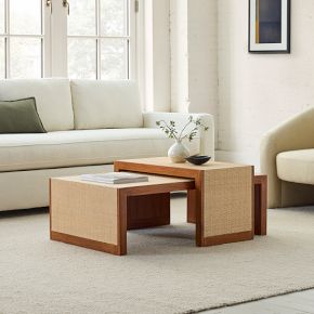 Baldwin Raffia Nesting Coffee Tables (28"–40") | West Elm
