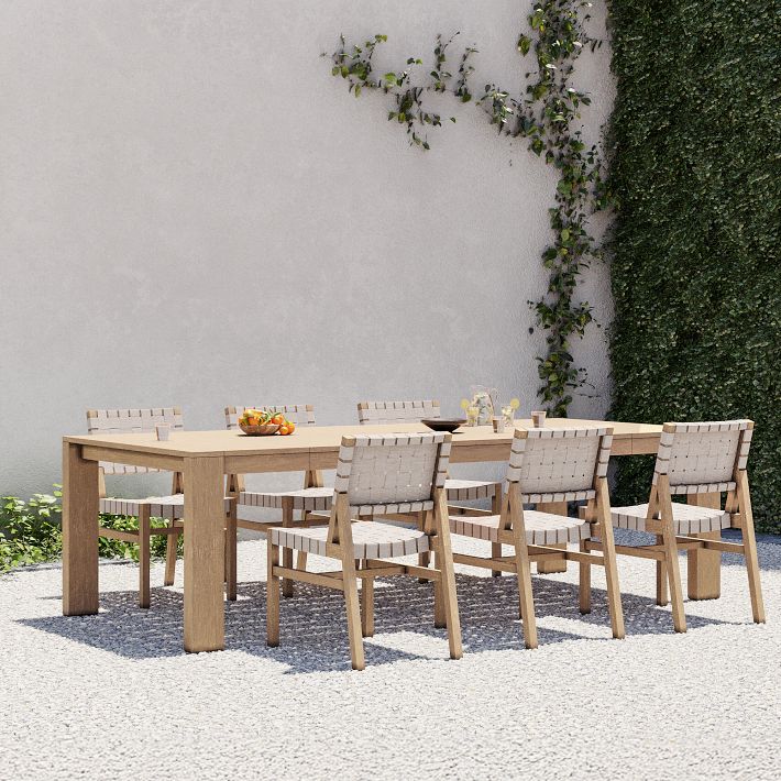Telluride Outdoor Extendable Dining Table (76"–106") & Granada Dining ...