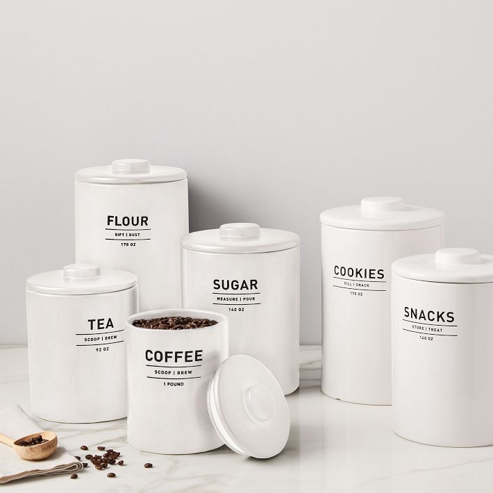 Utility Kitchen Canisters - White, Kitchen Storage Solutions | West Elm