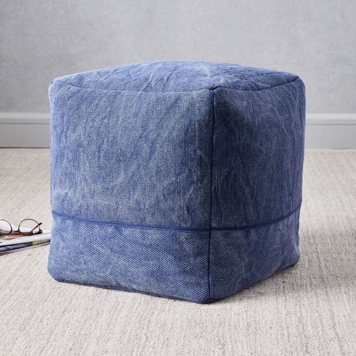 Open Box: Cotton Canvas Pouf | West Elm