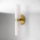 Weston Fluted Glass Double Short Indoor/Outdoor Sconce (16") | West Elm