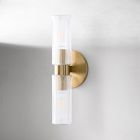 Weston Fluted Glass Double Short Indoor/Outdoor Sconce (16") | West Elm