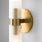 Weston Fluted Glass Double Short Indoor/Outdoor Sconce (16") | West Elm