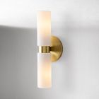 Weston Fluted Glass Double Short Indoor/Outdoor Sconce (16") | West Elm
