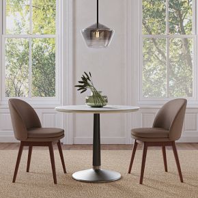 Raymond Restaurant Dining Table - Porcelain w/ Protective Metal Bumper ...