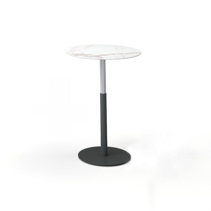 Simii Trellex Height-Adjustable Disc Base Marble Table | West Elm