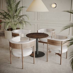 Simii Trellex Round Disc Base Marble Table | West Elm