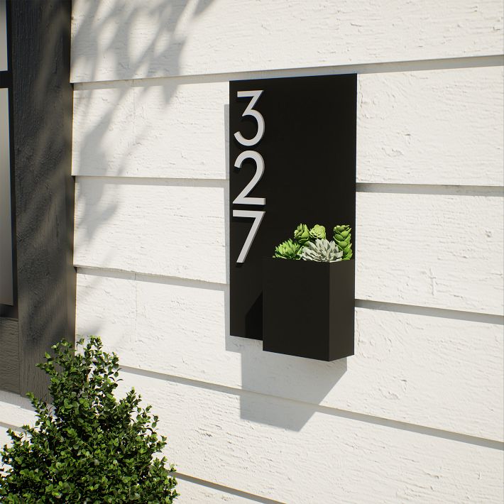 Post & Porch Customizable Curb Appeal Address Planter | West Elm