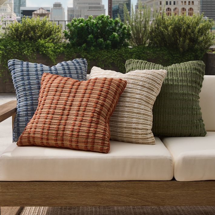 Outdoor Chunky Linear Pillow | West Elm