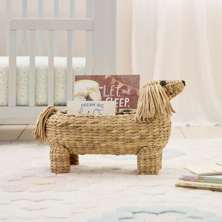 Woven Dachshund Book Caddy | West Elm