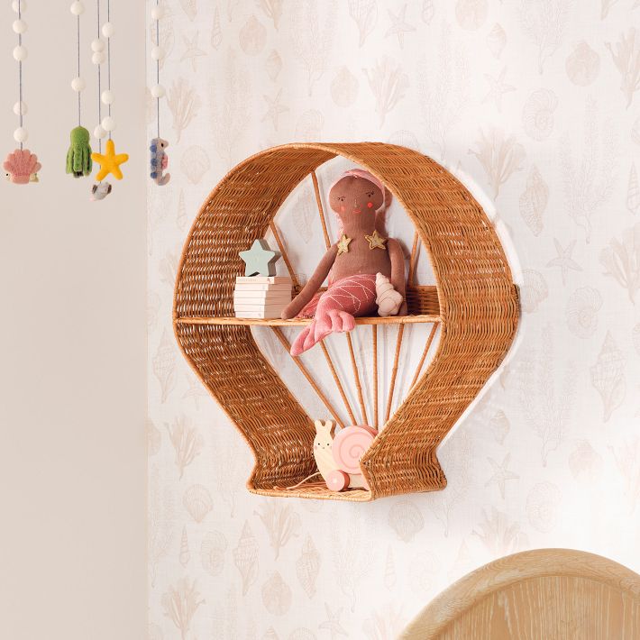 Rattan Shell Shelf | West Elm