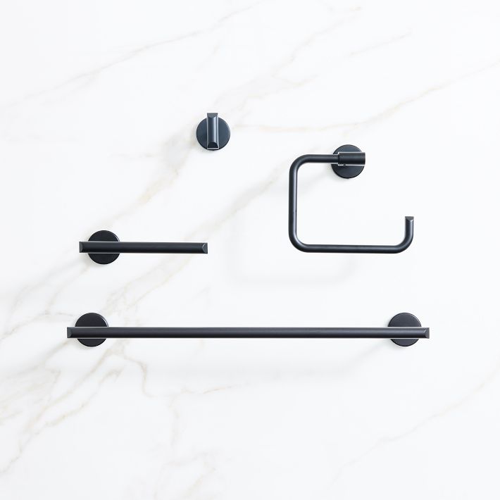 Mid-Century Bathroom Hardware - Matte Black | West Elm
