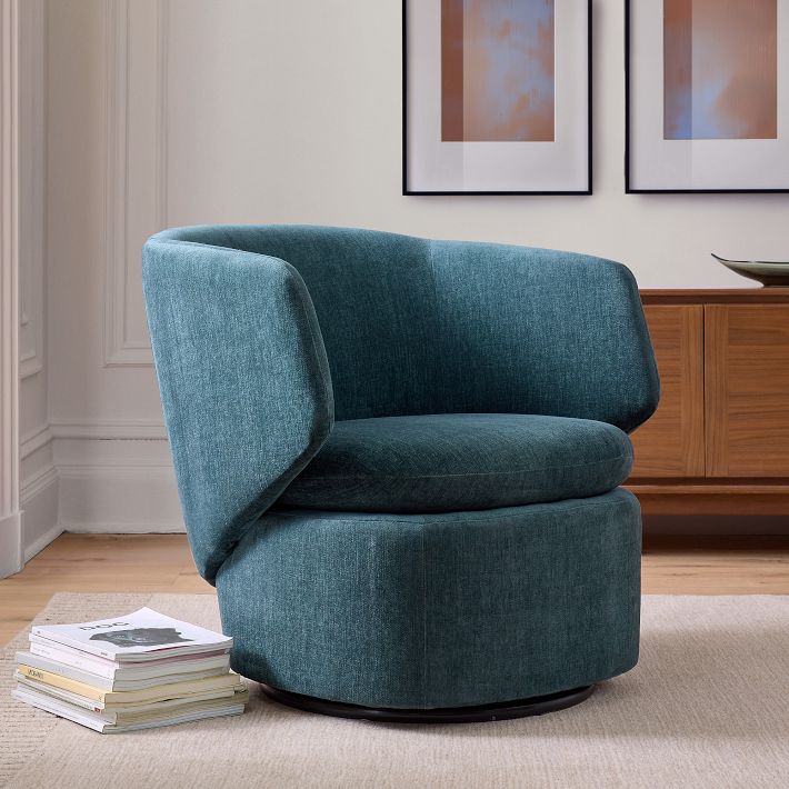 Crescent Swivel Chair - Modern Living Room Comfort | West Elm