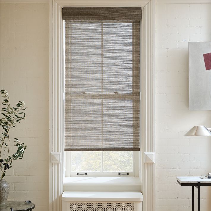 Custom Natural Stripe Unlined Roller Shade | West Elm