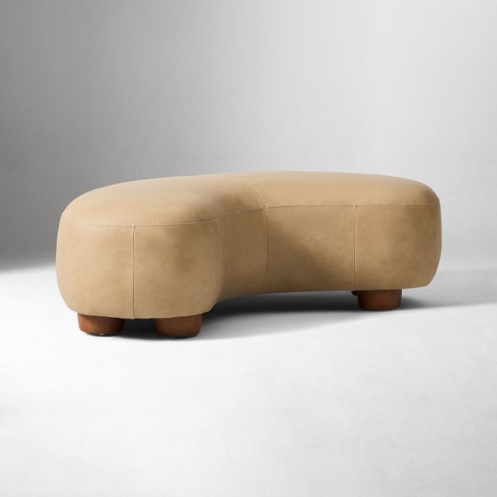 Laurent Leather Coffee Table Ottoman | West Elm