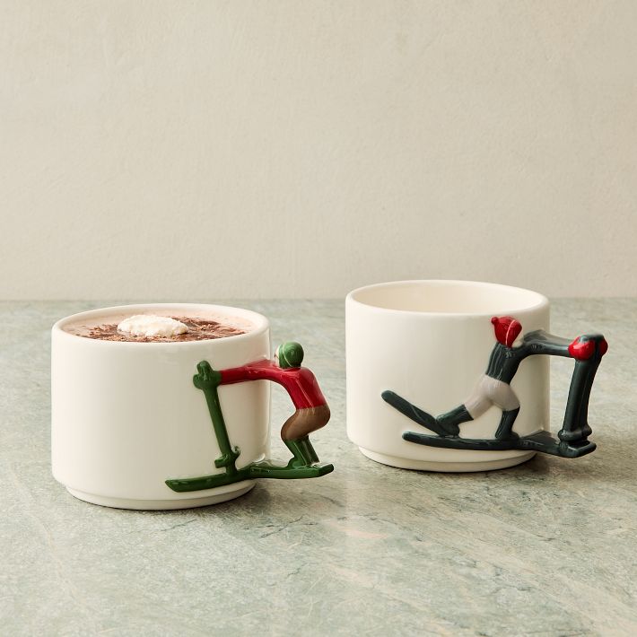 Skier Stacking Figural Mug | West Elm
