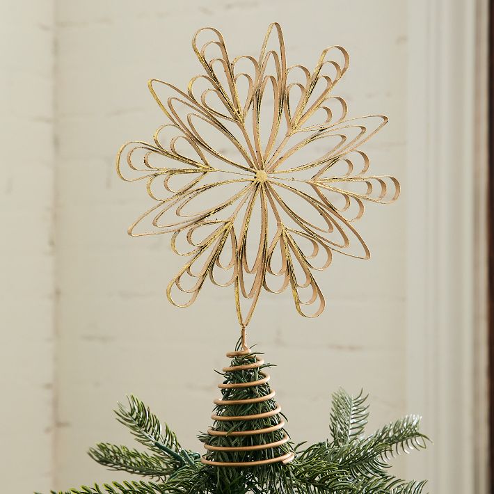 Metal Wire Snowflake Tree Topper | West Elm