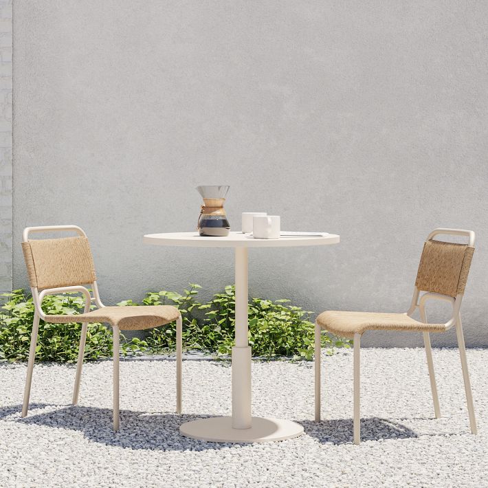 Sydney Outdoor Bistro Table (30") & Stacking Dining Chairs Set | West Elm