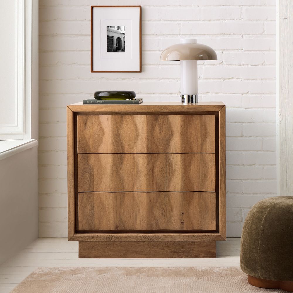 Carved Pattern Solid Wood 3-Drawer Dresser (35") | West Elm