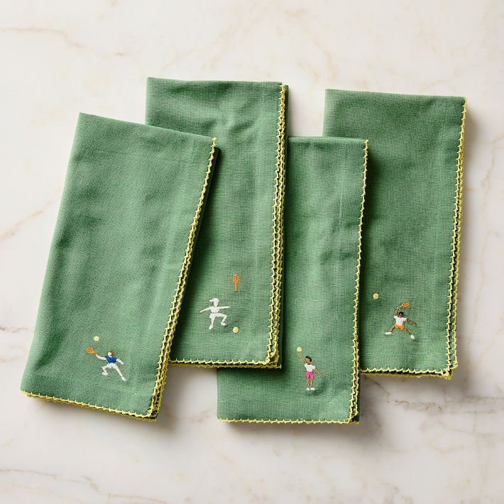 Embroidered Tennis Napkin Sets | West Elm