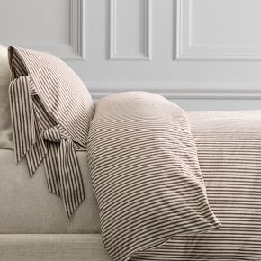 Pierce & Ward Cotton Linen Stripe Duvet Cover & Shams | West Elm