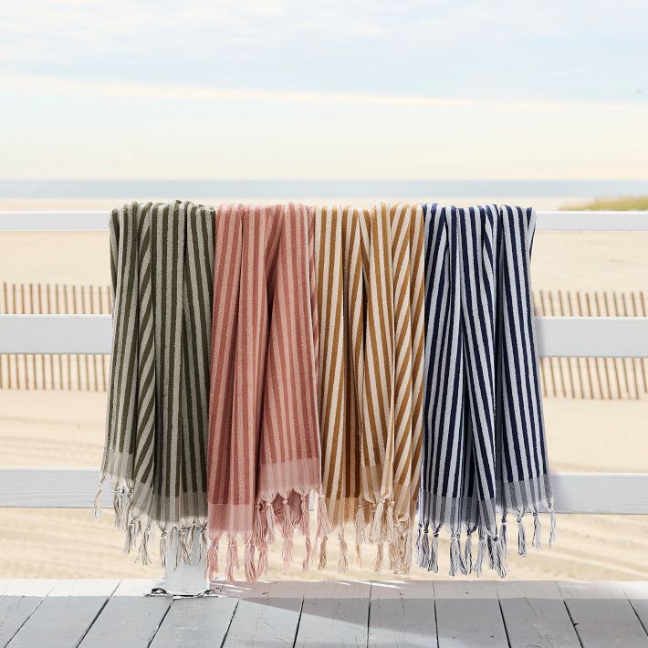 Stripe Tassel Beach Towel | West Elm