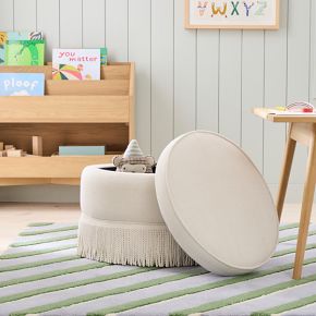 Fringe Storage Ottoman | West Elm