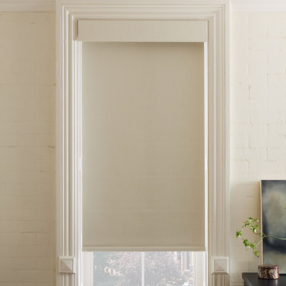 Custom Woven Basketweave Blackout Roller Shade | West Elm