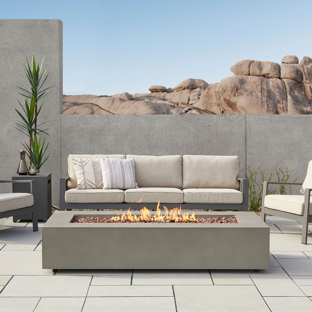 Rutland Rectangle Steel Fire Pit Table (42"–70") | West Elm