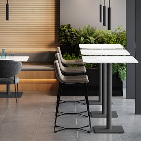 Simii Trellex Square Disc Base Marble Table | West Elm