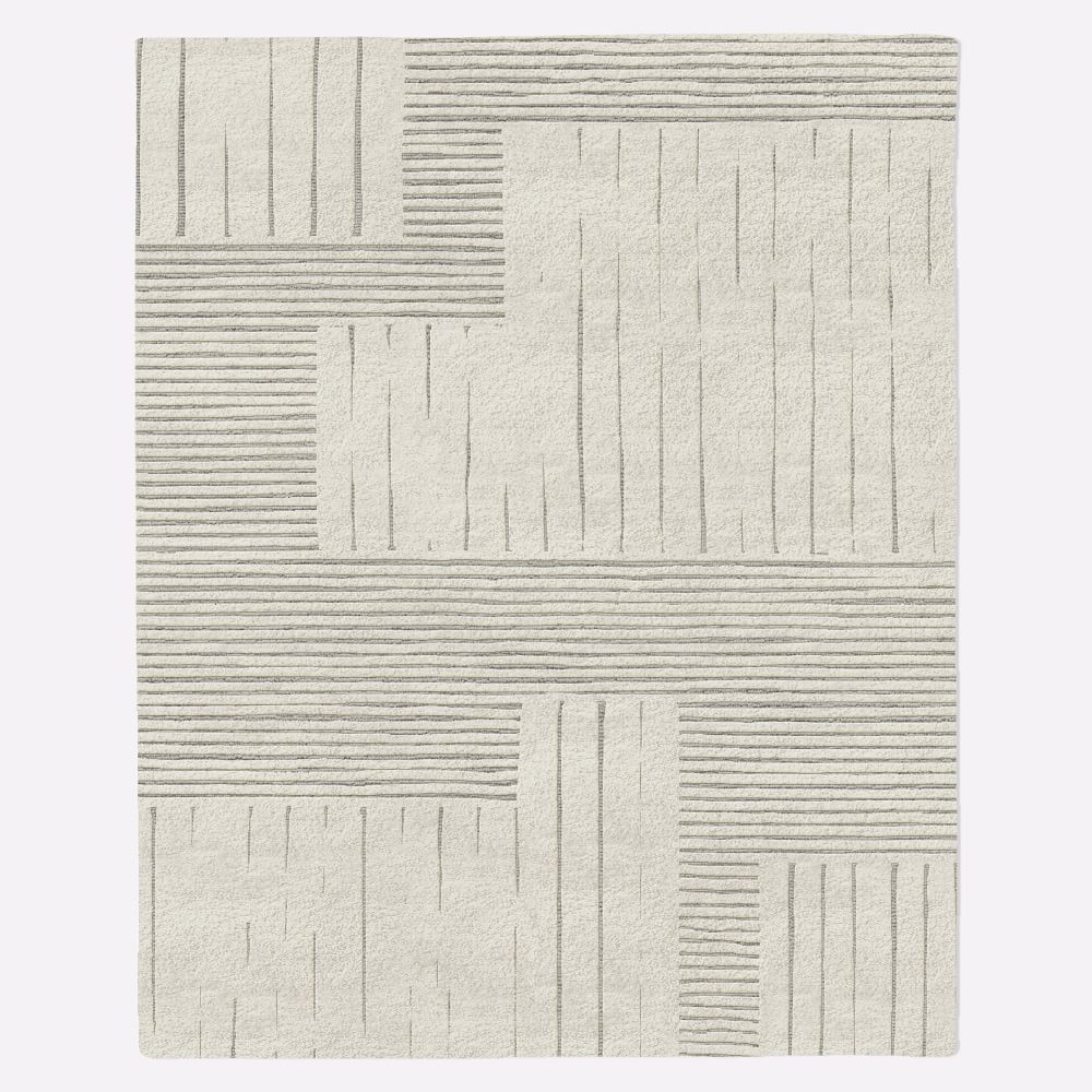 Painted Mixed Stripes Wool Rug | West Elm