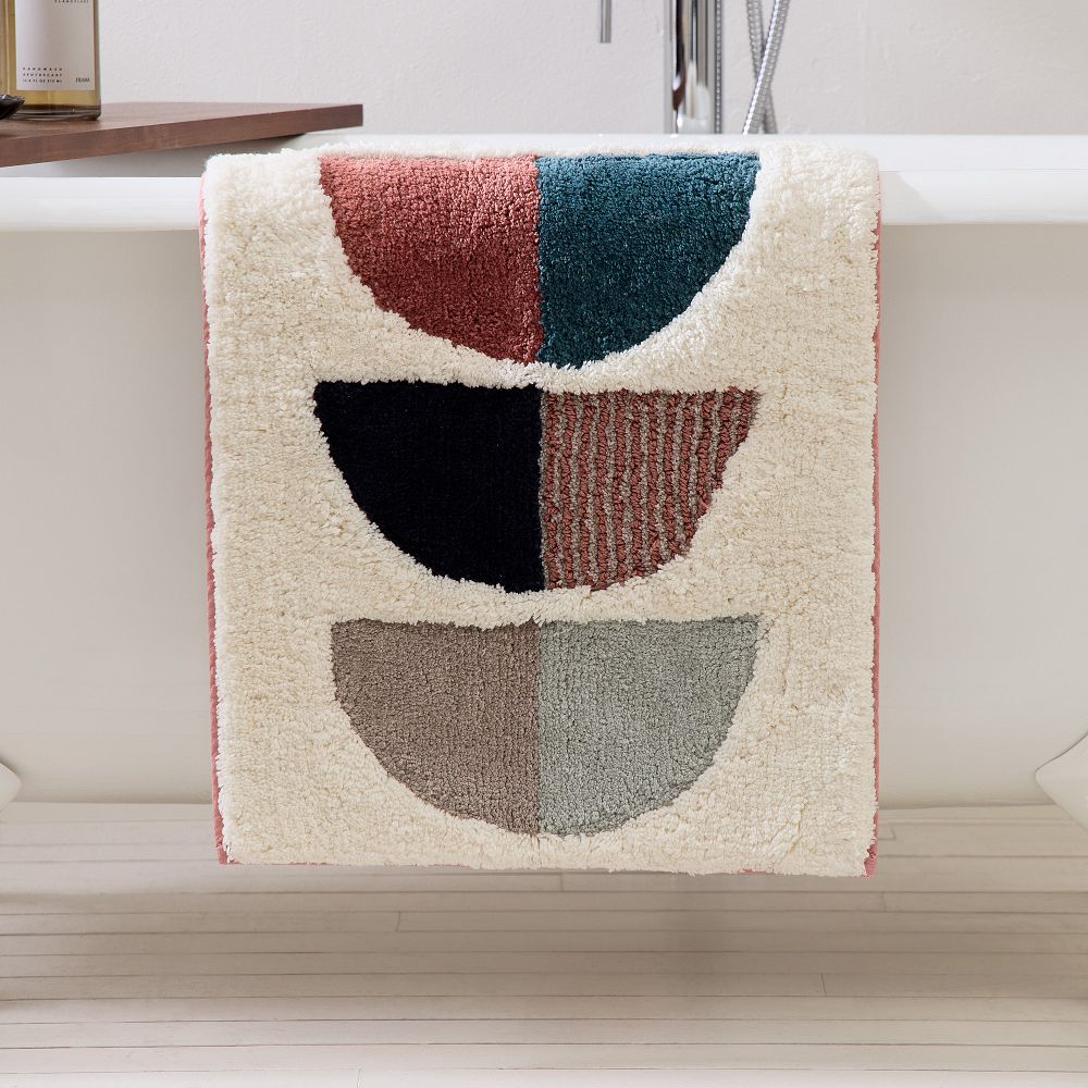 Half Moons Bath Mat, Organic Cotton | West Elm
