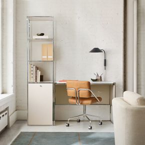 Marlowe Desk (42") & Narrow Shelf (18") Set | West Elm
