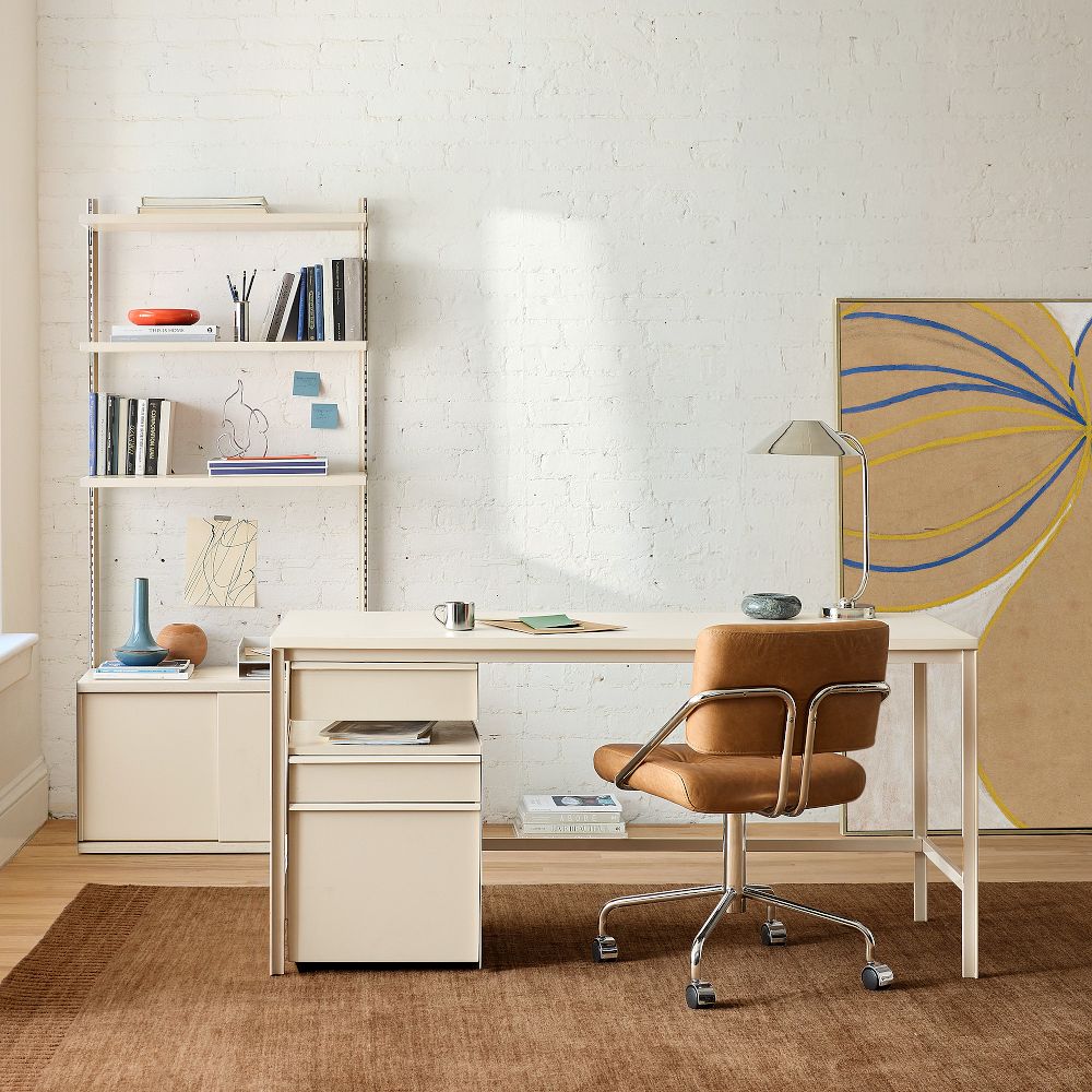 Tandem Desk (60"), File Cabinet (16") & Free Standing Shelf Set | West Elm