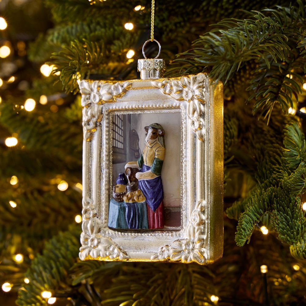 Dapper Cow Glass Ornament | West Elm
