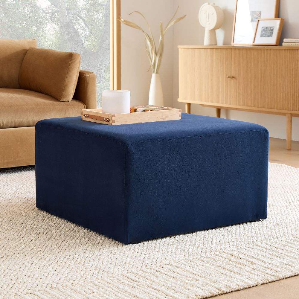 Emmett Square Drum Ottoman | West Elm
