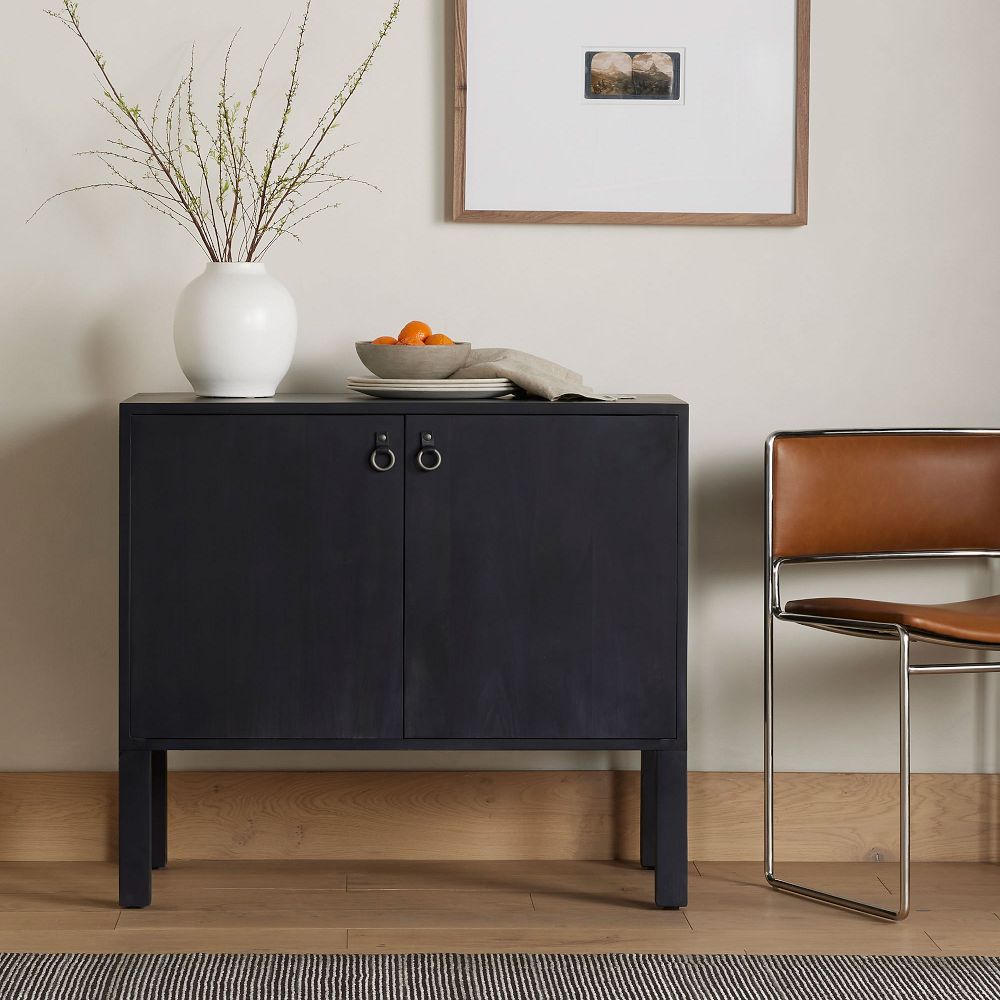 Hayward Bar Cabinet (36") Black Wash | West Elm