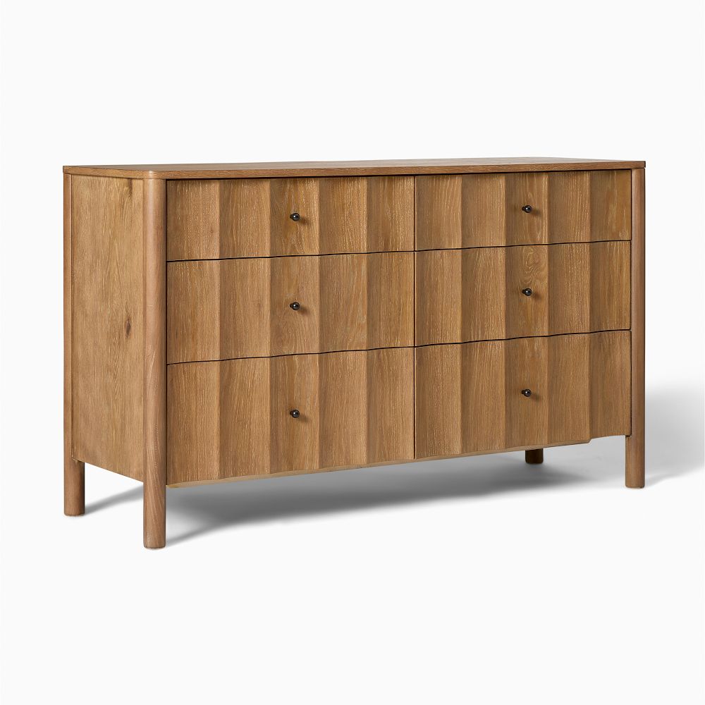 Open Box: Kids Scalloped 6-Drawer Dresser (56") - Toasted Oak | West Elm