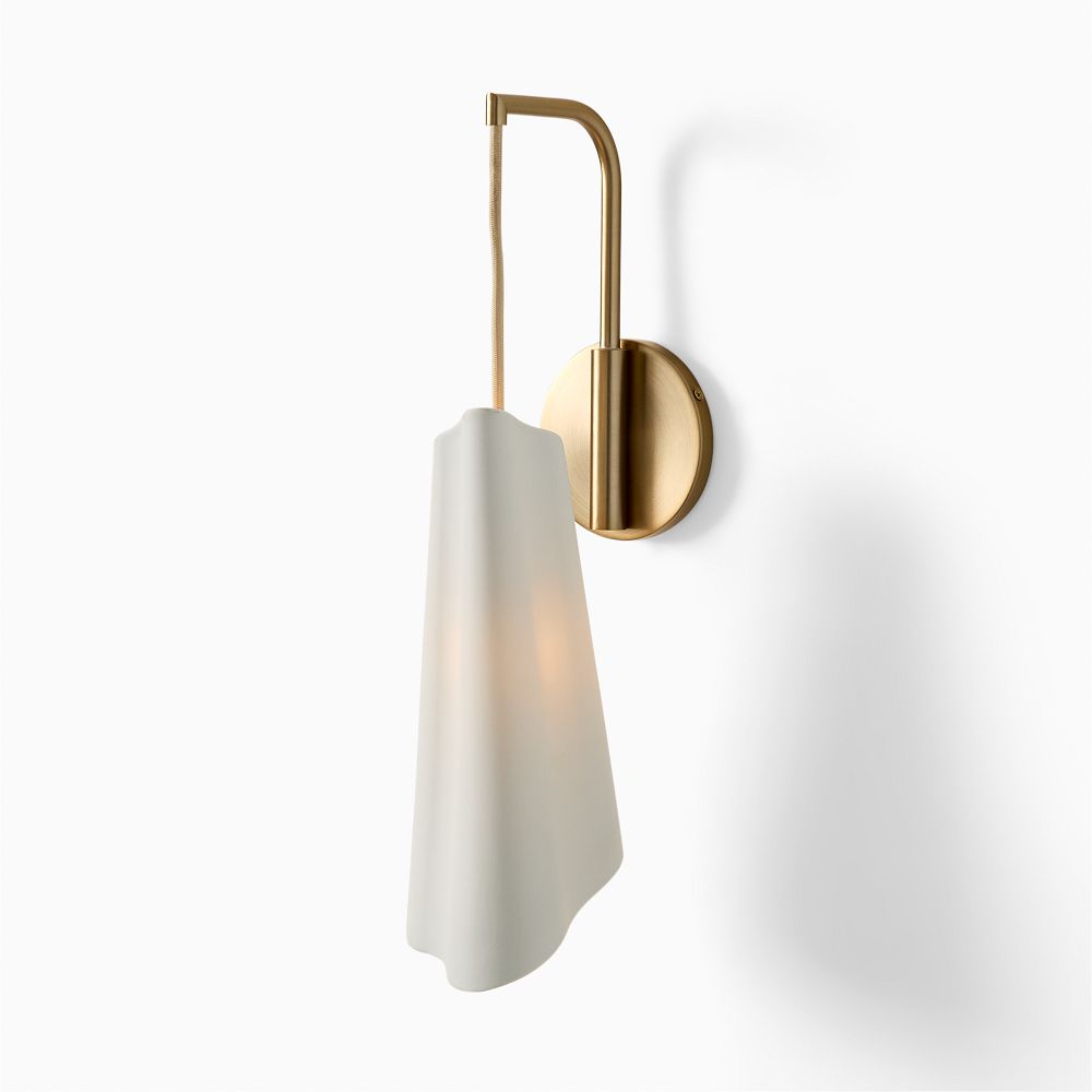 Open Box: Sofia Sconce (5") - Champagne Bronze/White | West Elm