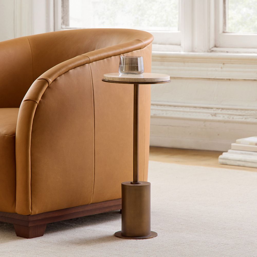 Fay Travertine Drink Table (9.5") | West Elm