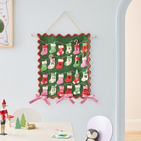Stocking Advent Calendar, Felted Wool | West Elm