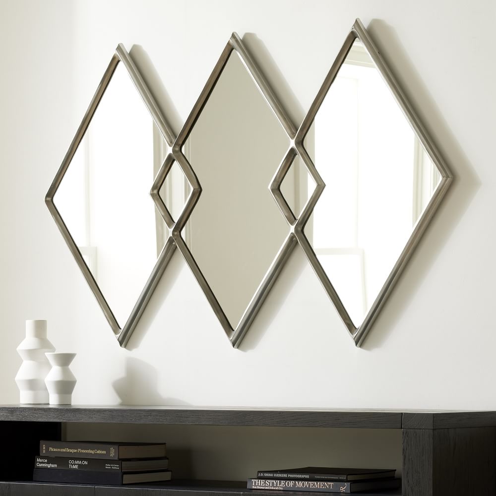 Overlapping Diamonds Metal Wall Mirror | West Elm