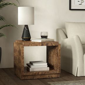 Finlo Burled Side Table (16"–22") | West Elm