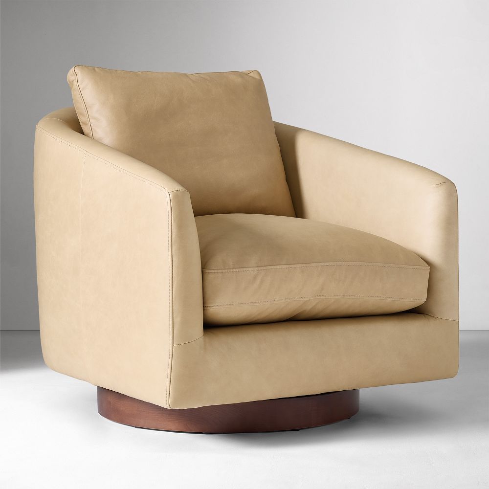 Imogene Leather Swivel Chair | West Elm
