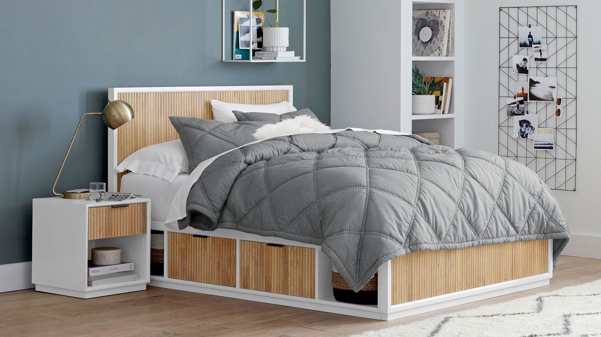 Quinn Storage Bed Queen Cerused White We Kids West Elm