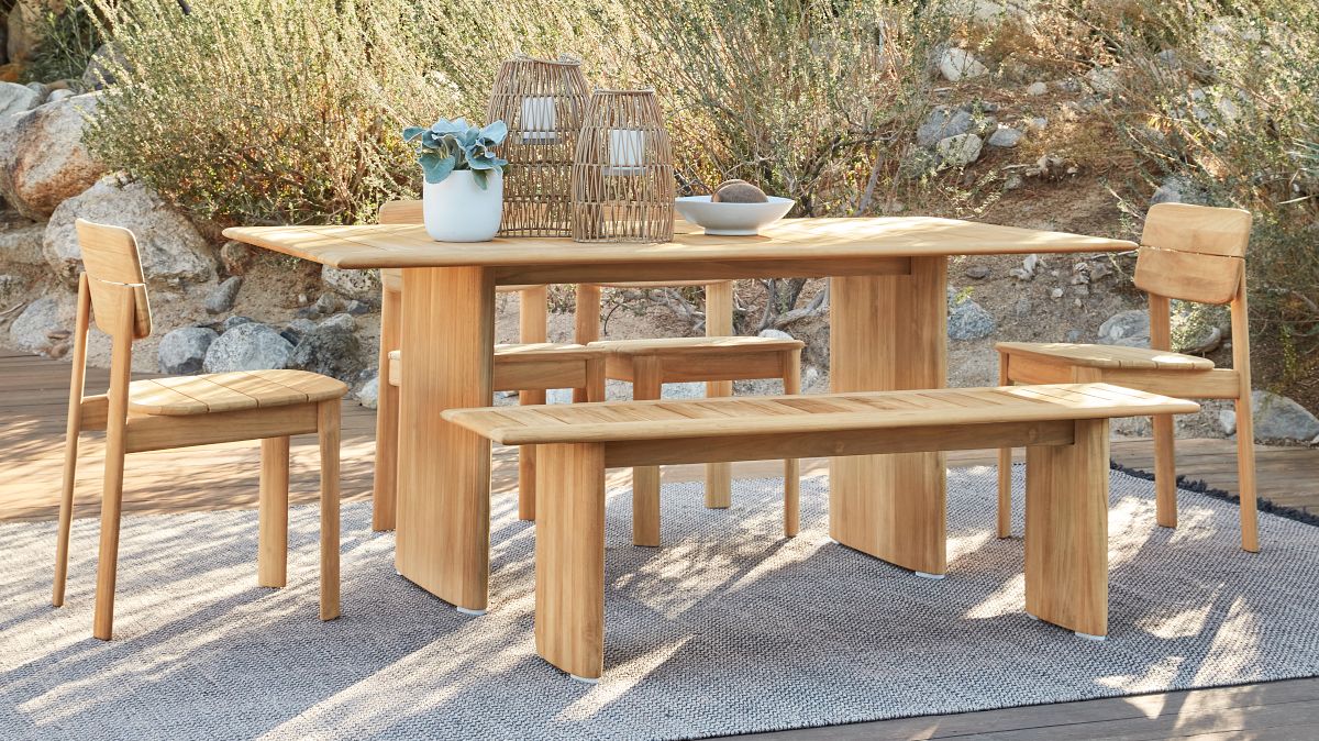 West elm teak table store
