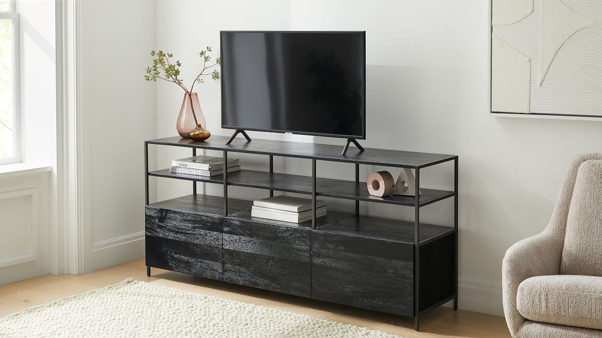 West elm industrial modular media console store