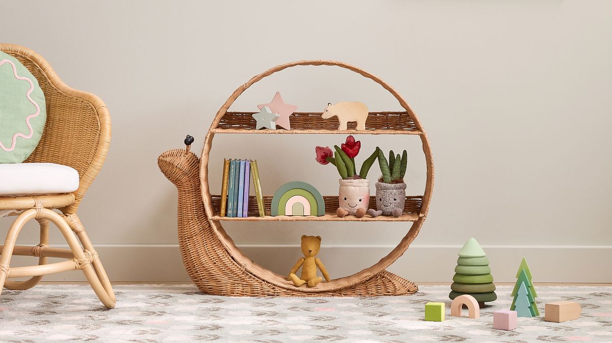 Snail Shelf 28 Modern Rattan Kids Wall Decor West Elm